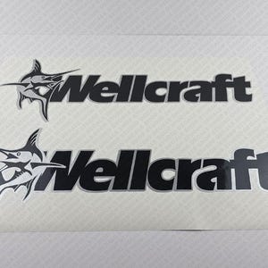 Wellcraft Boat Logo V4 Silver Decal Set of 2 - Etsy