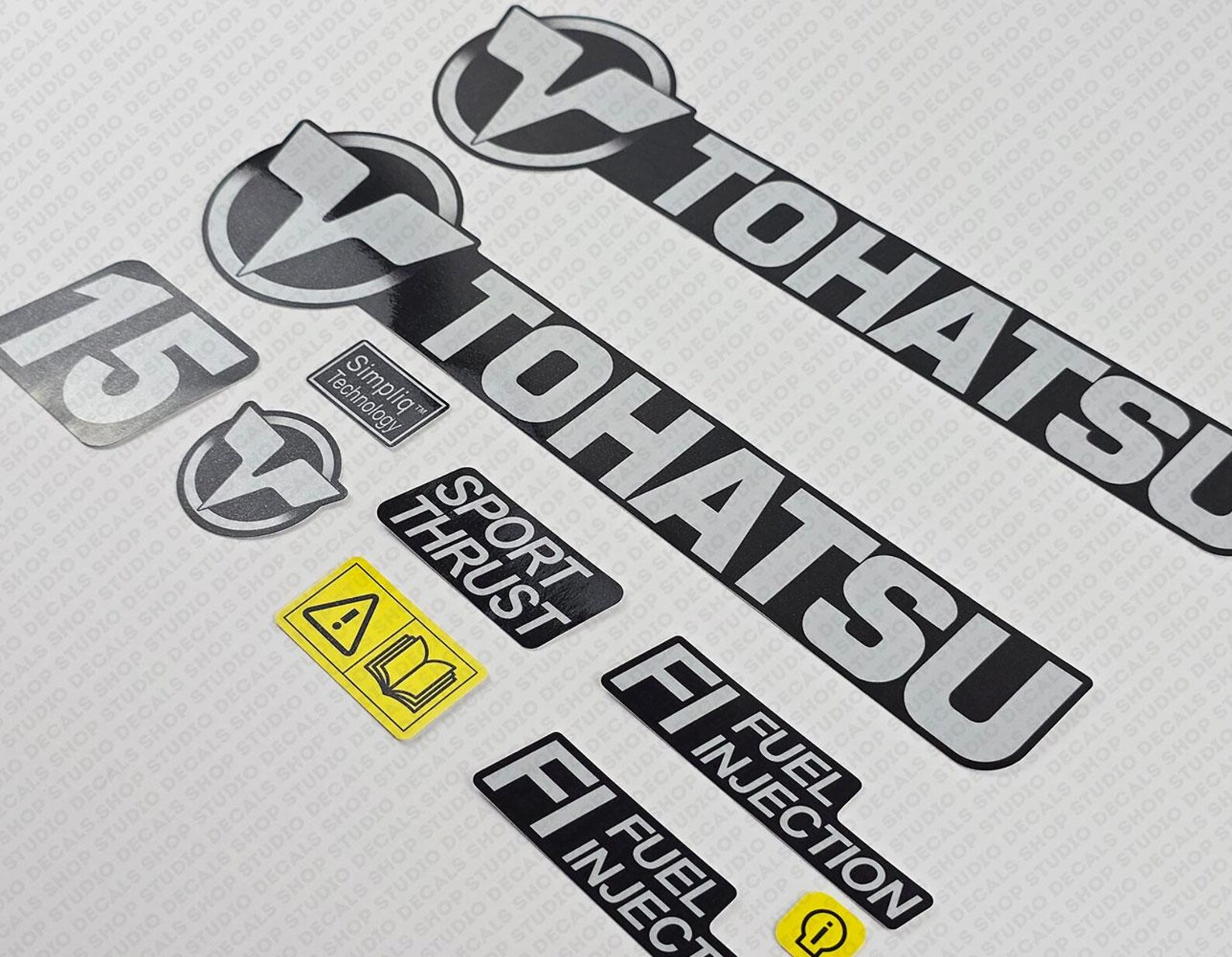 Tohatsu 15 HP Four Stroke Efi Outboard Engine Decals Sticker Set ...
