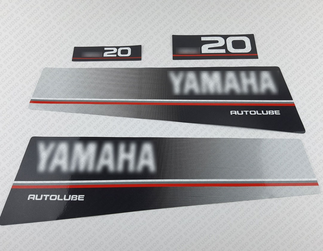 Yamaha 20 HP Autolube Two Stroke Outboard Engine Decals Sticker Set ...