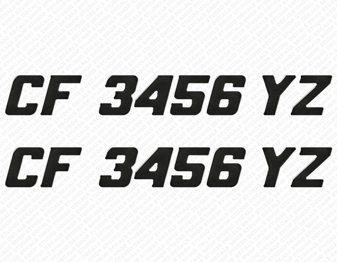 Stratos Matching Font Boat Raised Domed Registration Decals Stickers 24 ...