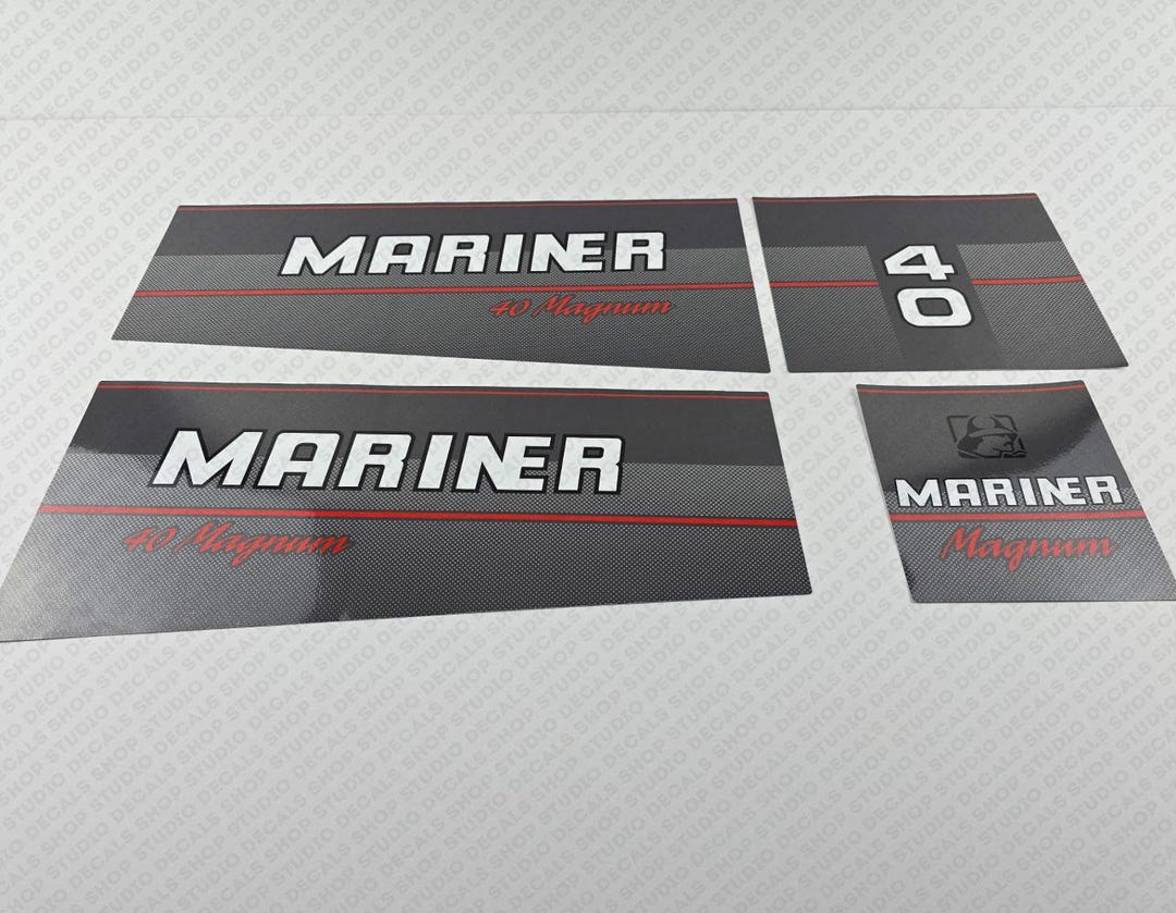 Mariner 40HP Magnum Outboard Engine Decals Sticker Set Reproduction - Etsy