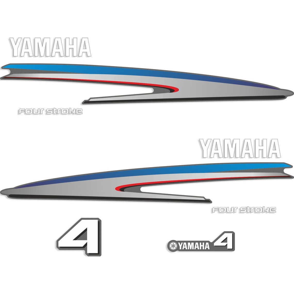 Yamaha 4 HP Four Stroke Outboard Engine Decals Sticker Set | Etsy