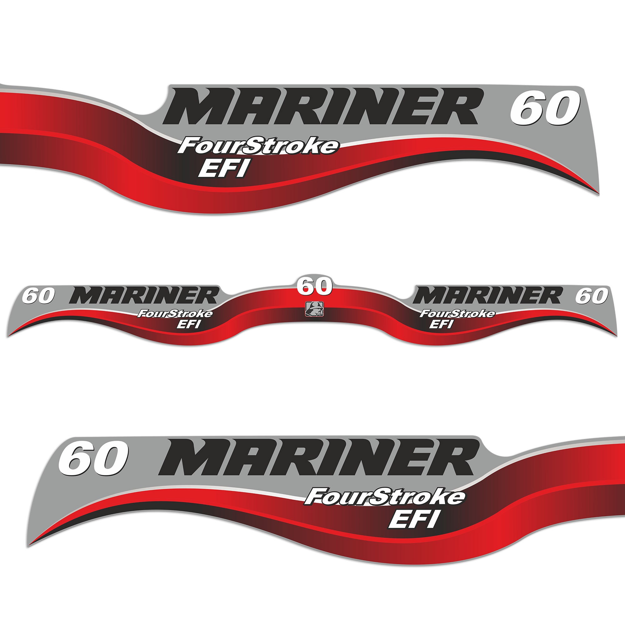 Mariner 60HP Four Stroke EFI Outboard Engine Decals Sticker Set ...