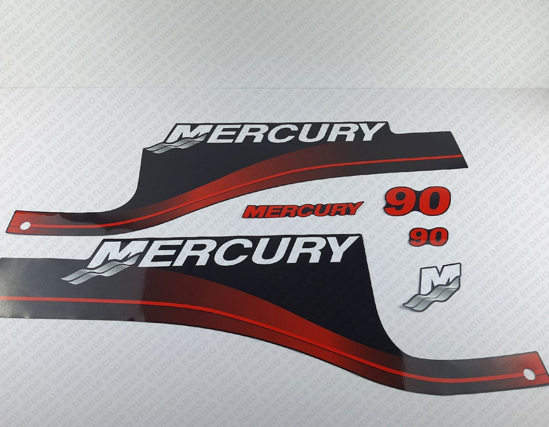 Mercury 90 Hp ELPTO Two Stroke 1999-2006 Outboard Engine Decals Sticker ...