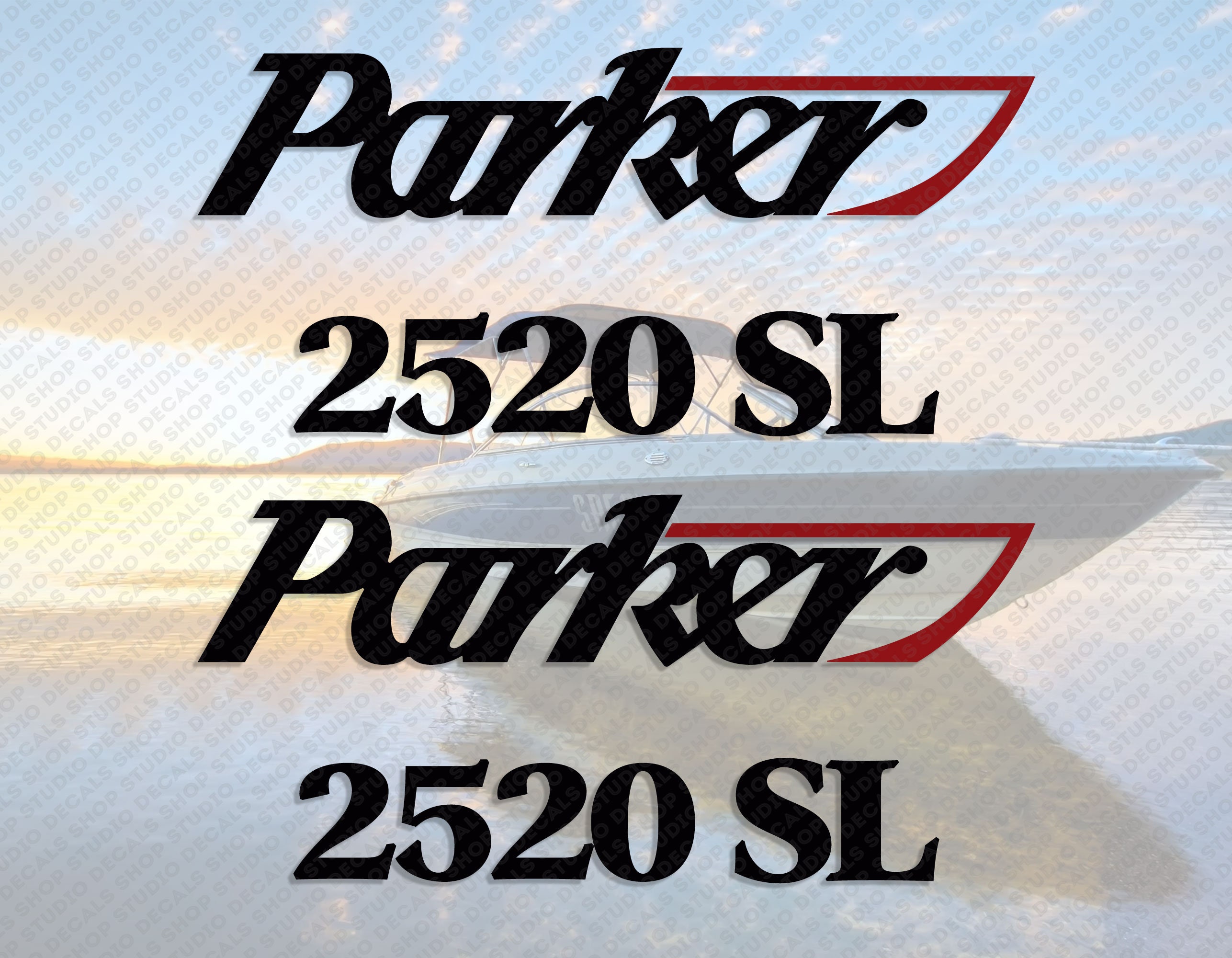 Parker 2520 SL Boat Logo Decal Set of 2 X 9 - Etsy