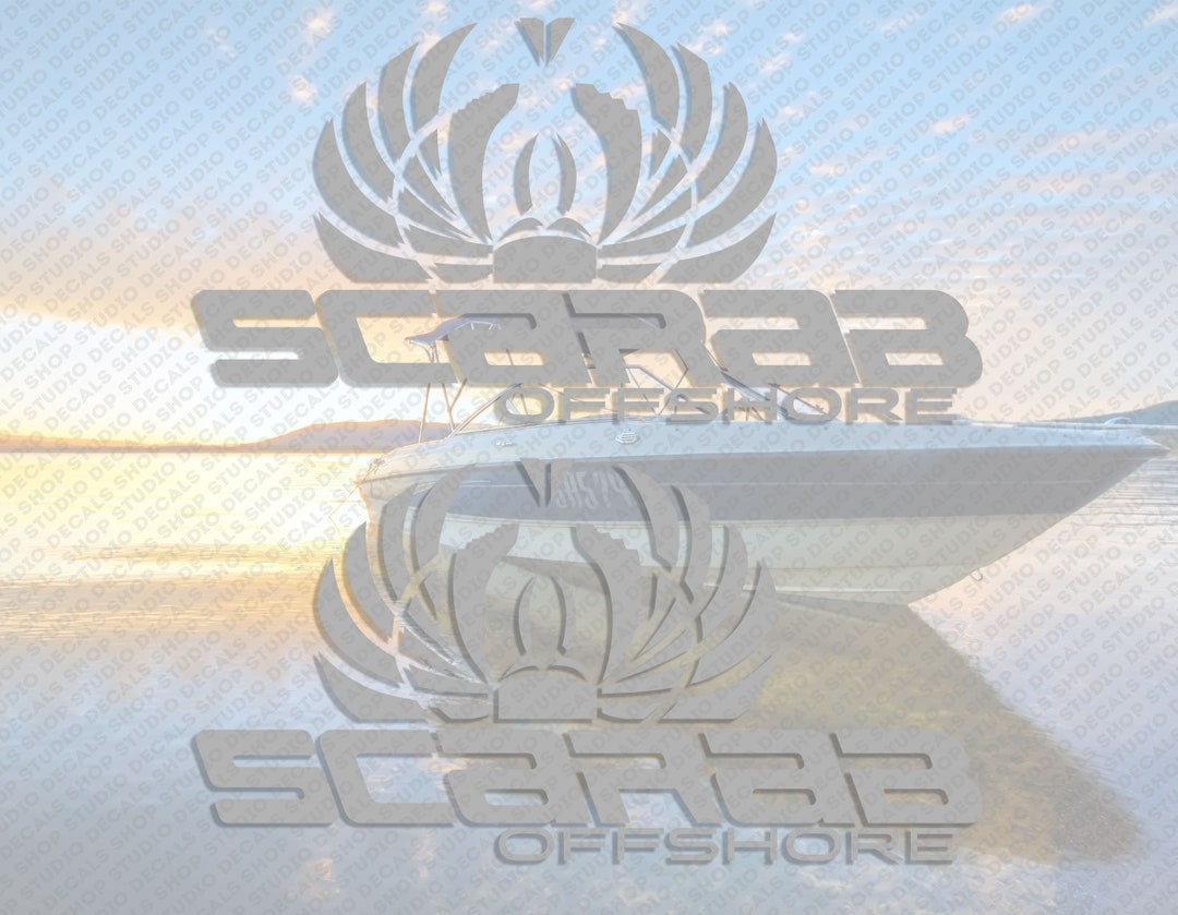 Scarab Offshore Wellcraft Boat Logo Silver Decal Set of 2 - Etsy