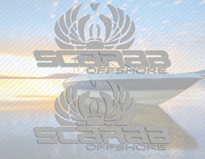 Scarab Offshore Wellcraft Boat Logo Silver Decal Set of 2 - Etsy