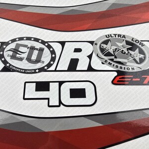 Evinrude 40HP E-tec 2015-2016 Graphite Cowling Outboard Engine Decals ...