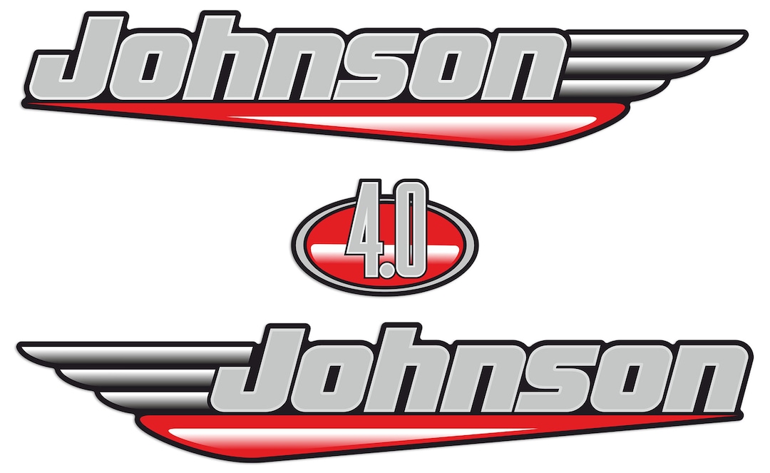 Johnson 4.0HP Two Stroke Outboard Engine Decals Sticker Set ...