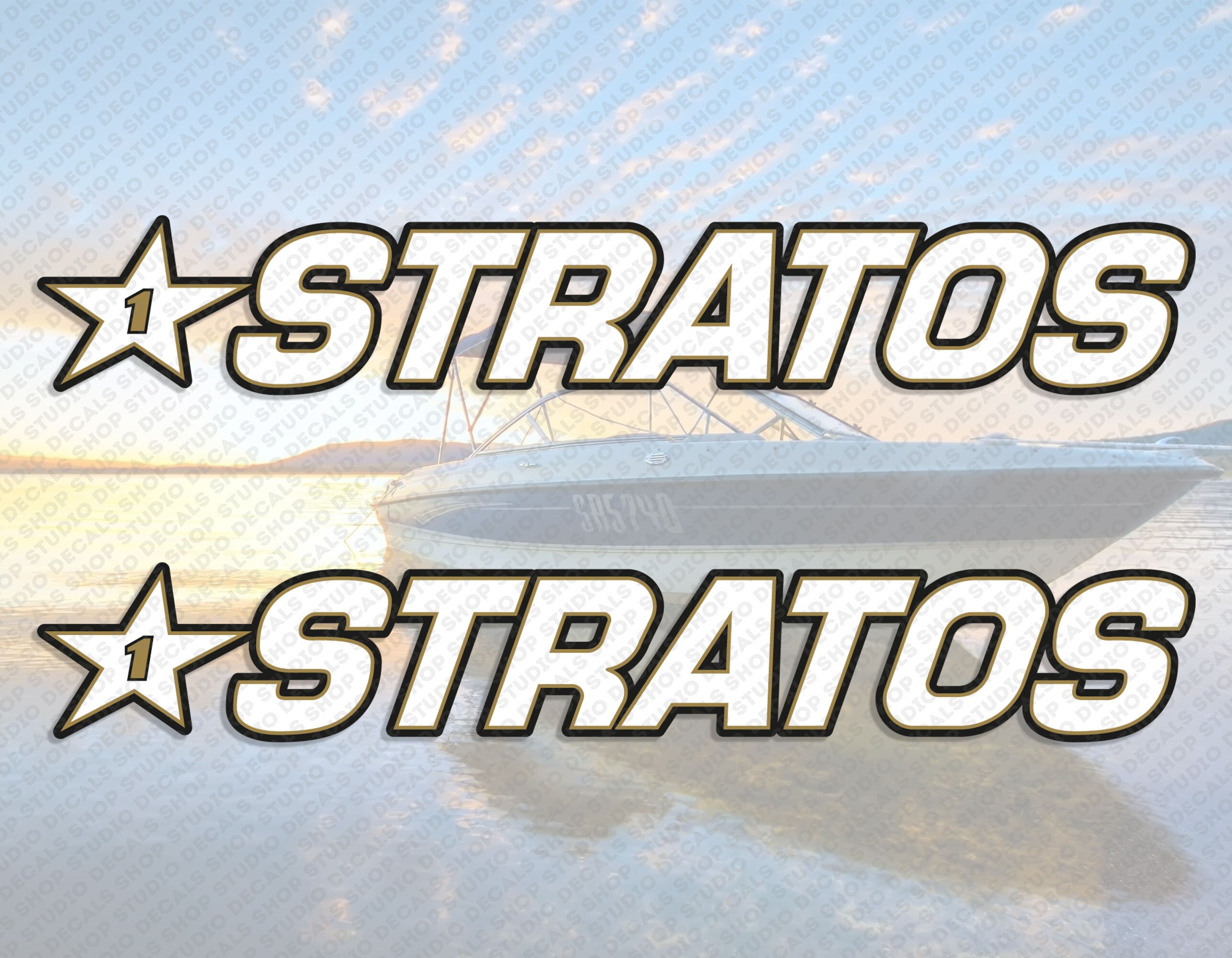 Stratos 1 Boat Logo 1990's Style Decal Set of 2 X 24 - Etsy