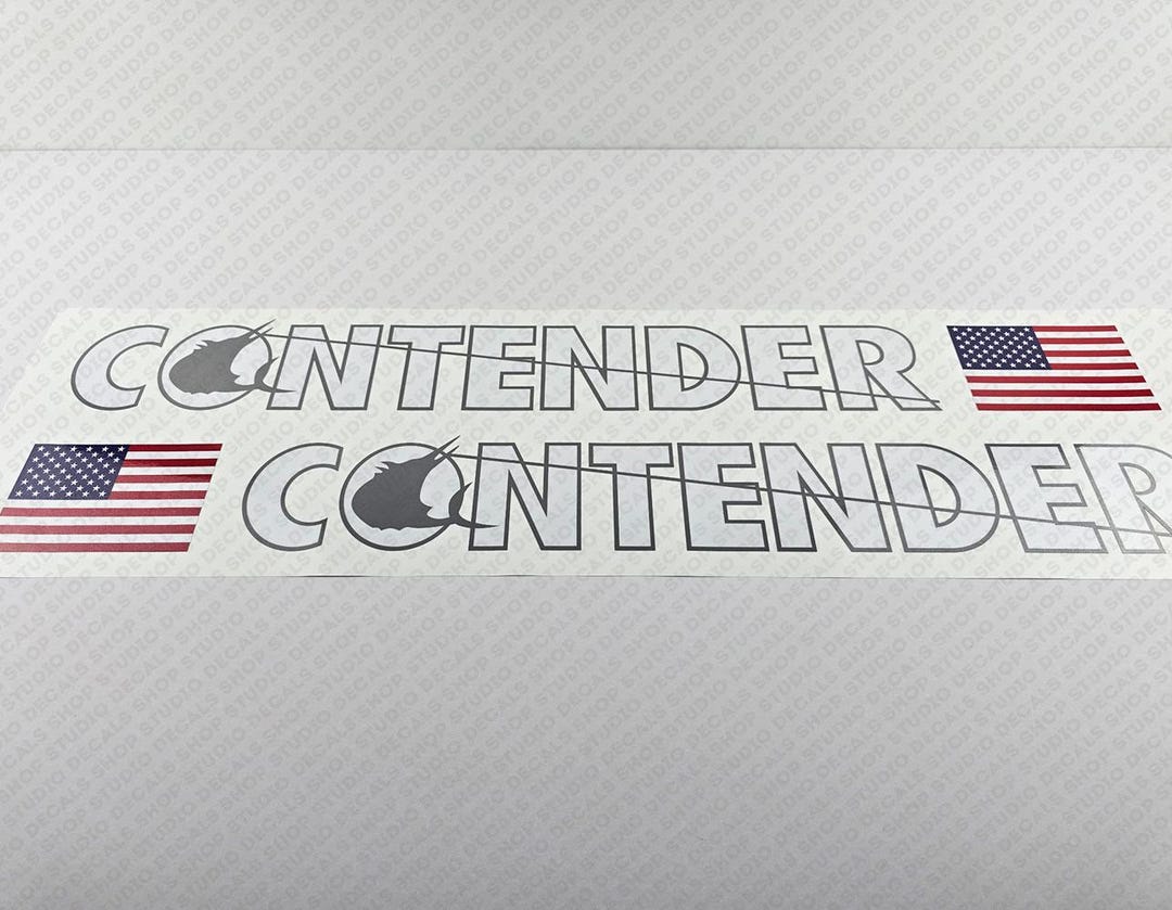 Contender Boat Logo USA Flag White/gray Decals Set of 2 X 32" - Etsy
