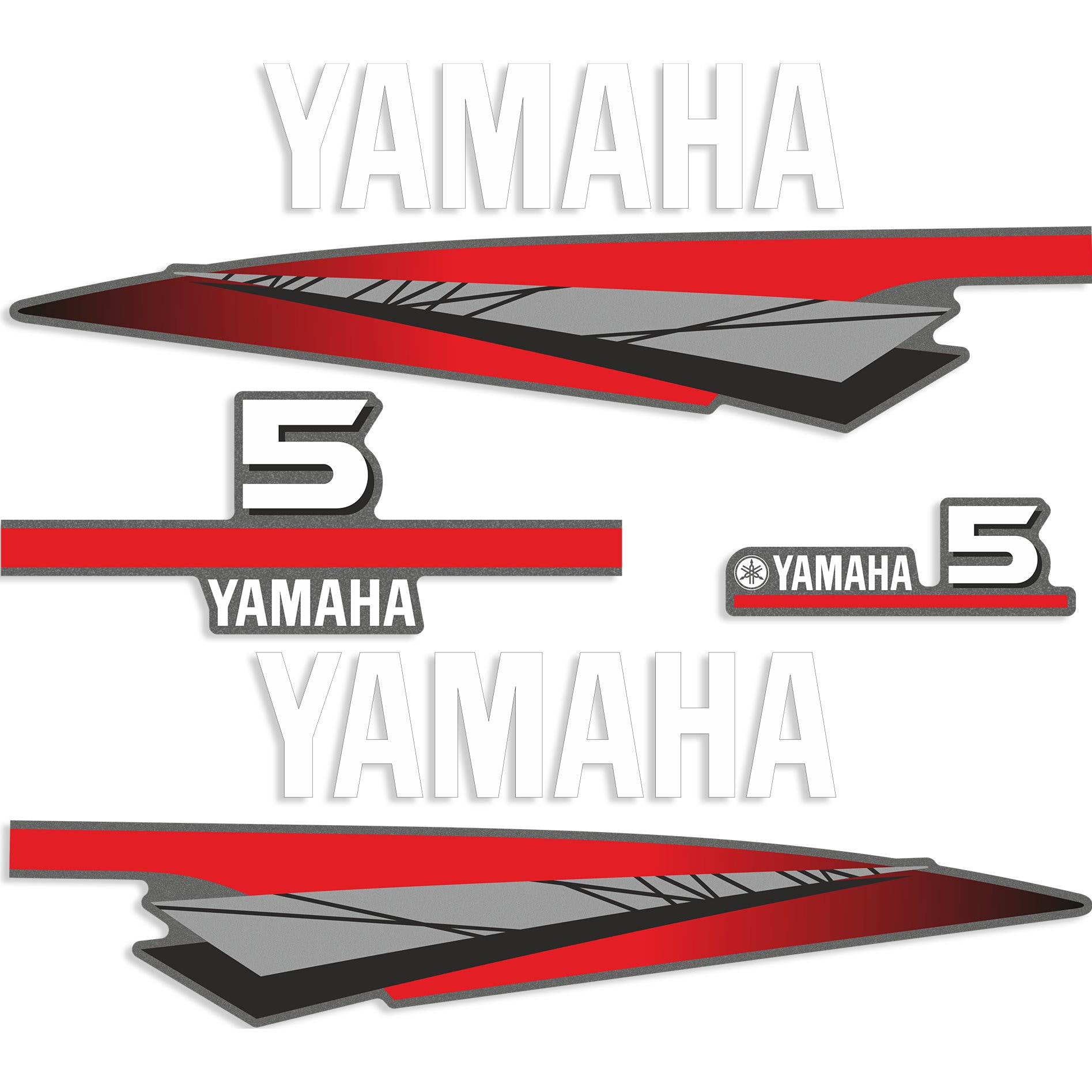 Yamaha 5 HP Two Stroke Outboard Engine Decals Sticker Set Reproduction ...