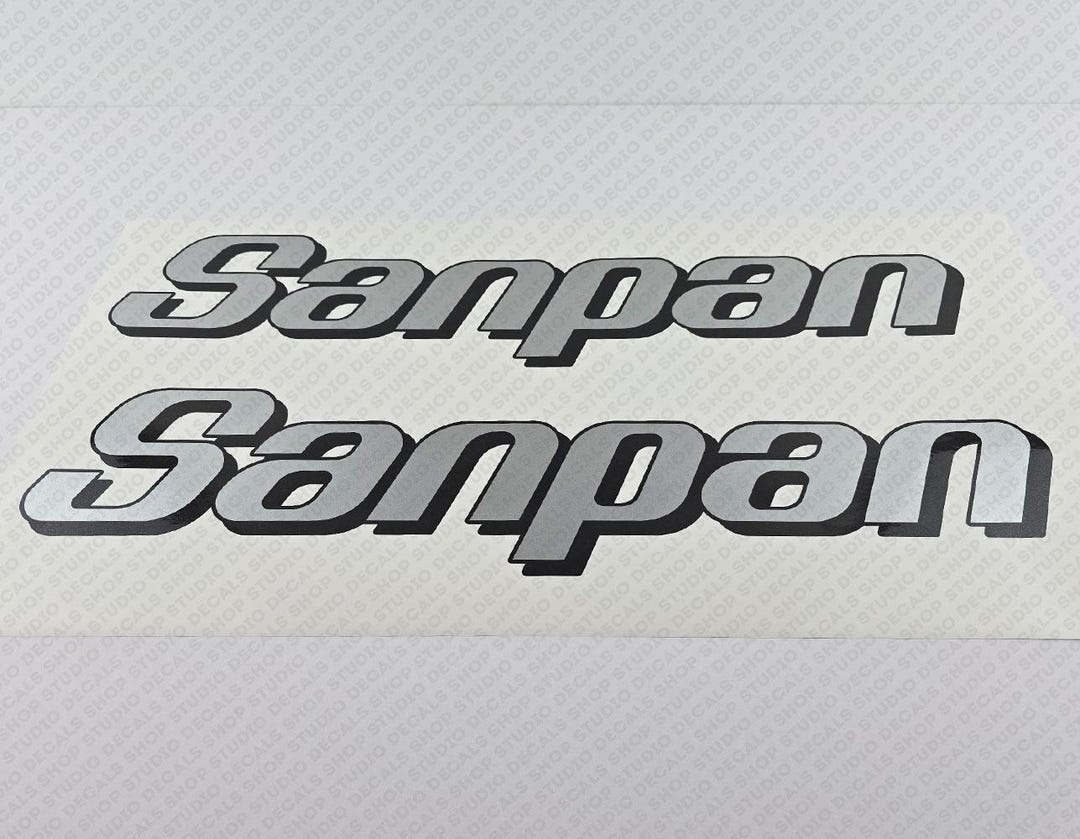 Sanpan Pontoon Boat Logo Silver Decal Set of 2 X 23" - Etsy