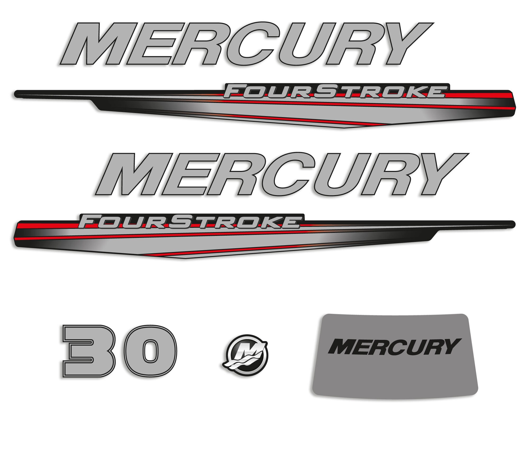 Mercury 30 HP Four Stroke 2013 2017 outboard engine decals | Etsy