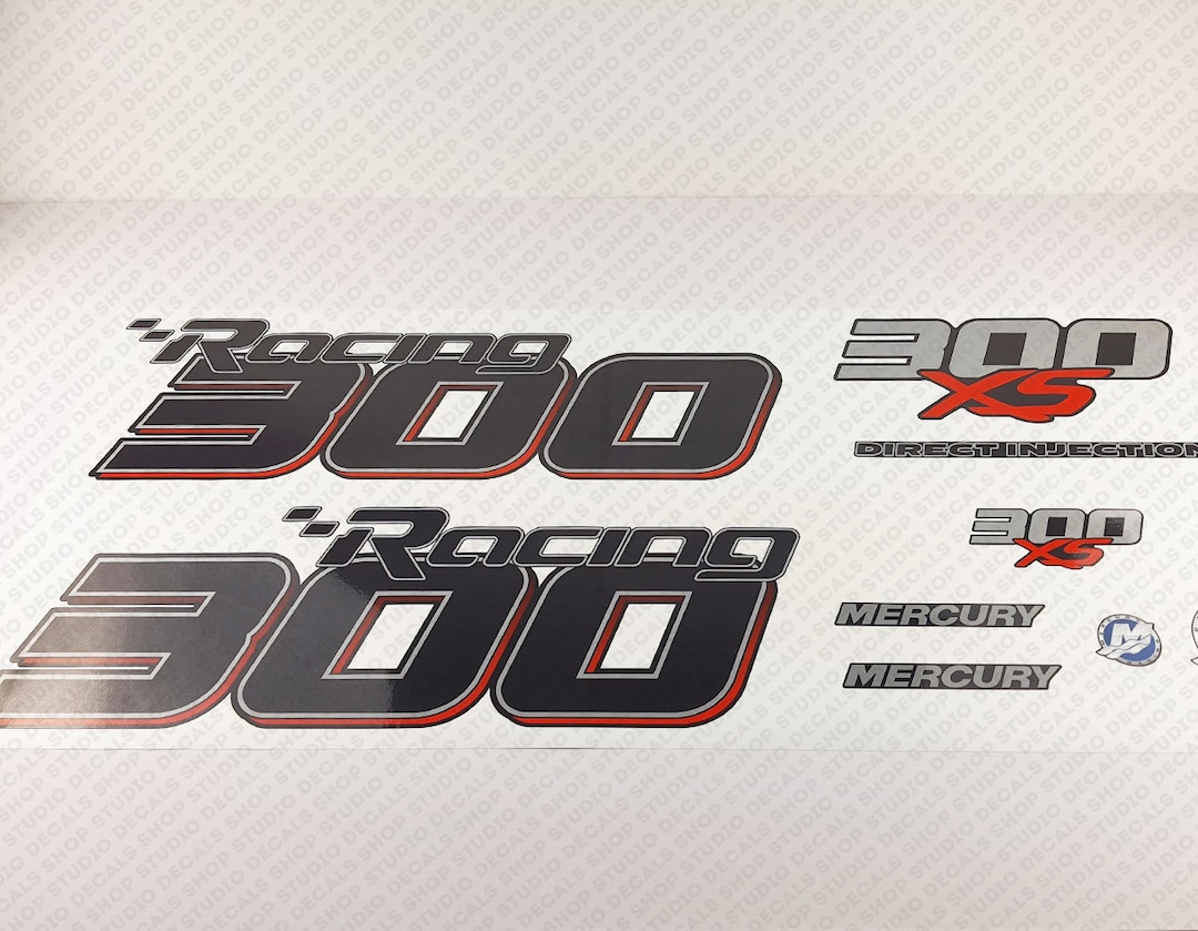 Mercury Racing 300XS Optimax DFI 2016-2017 Outboard Engine Flat Decals ...