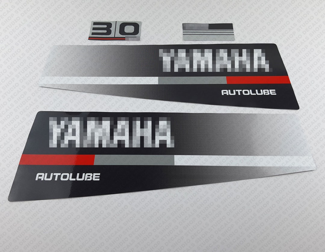 Yamaha 30 HP Autolube Two Stroke Outboard Engine Decals Sticker Set ...