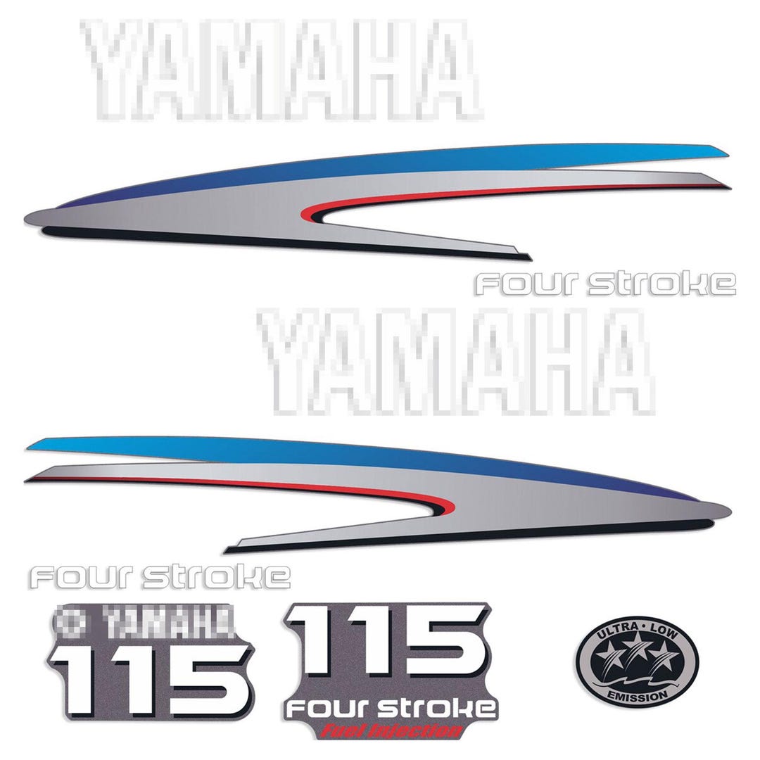 Yamaha 115 HP Four Stroke Outboard Engine Decals Sticker Set ...