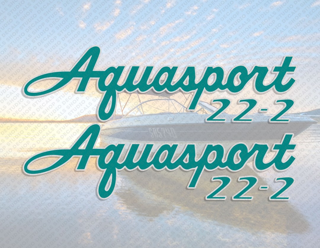Aquasport 2-22 Teal/gray Boat Logo Decals Set of 2 - Etsy