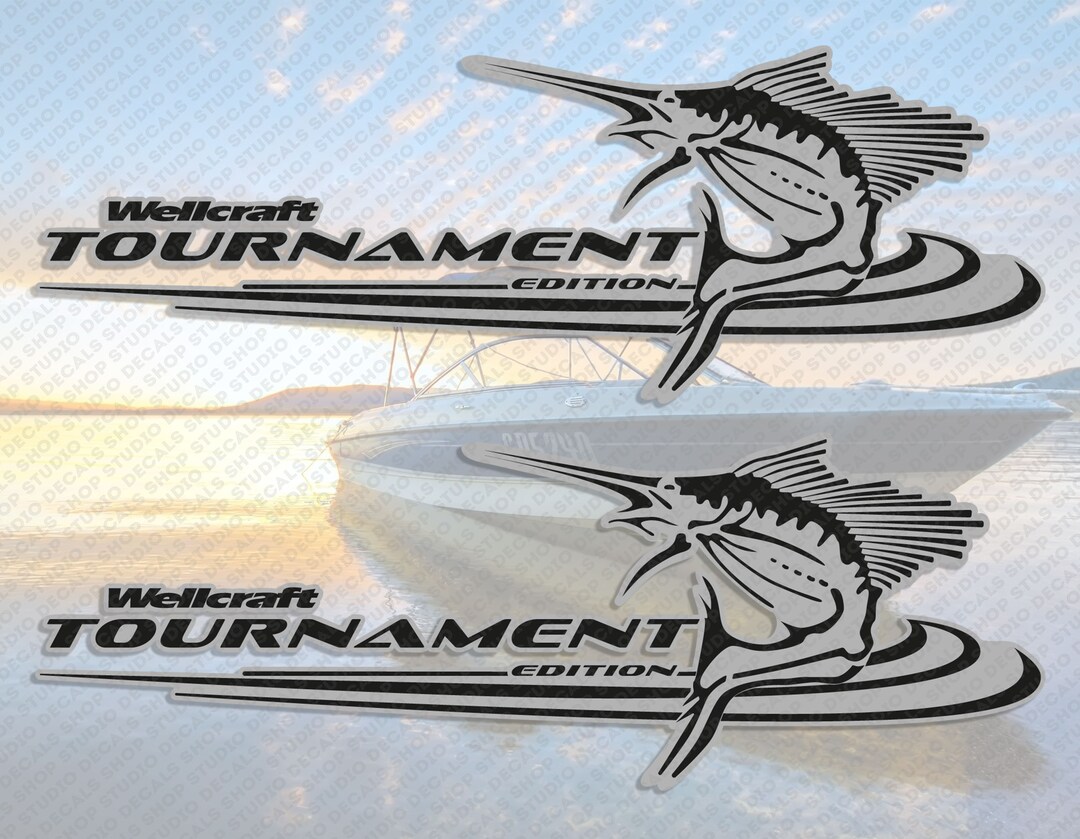Wellcraft Tournament Edition Boat Silver Decal Set of 2 X 24 - Etsy