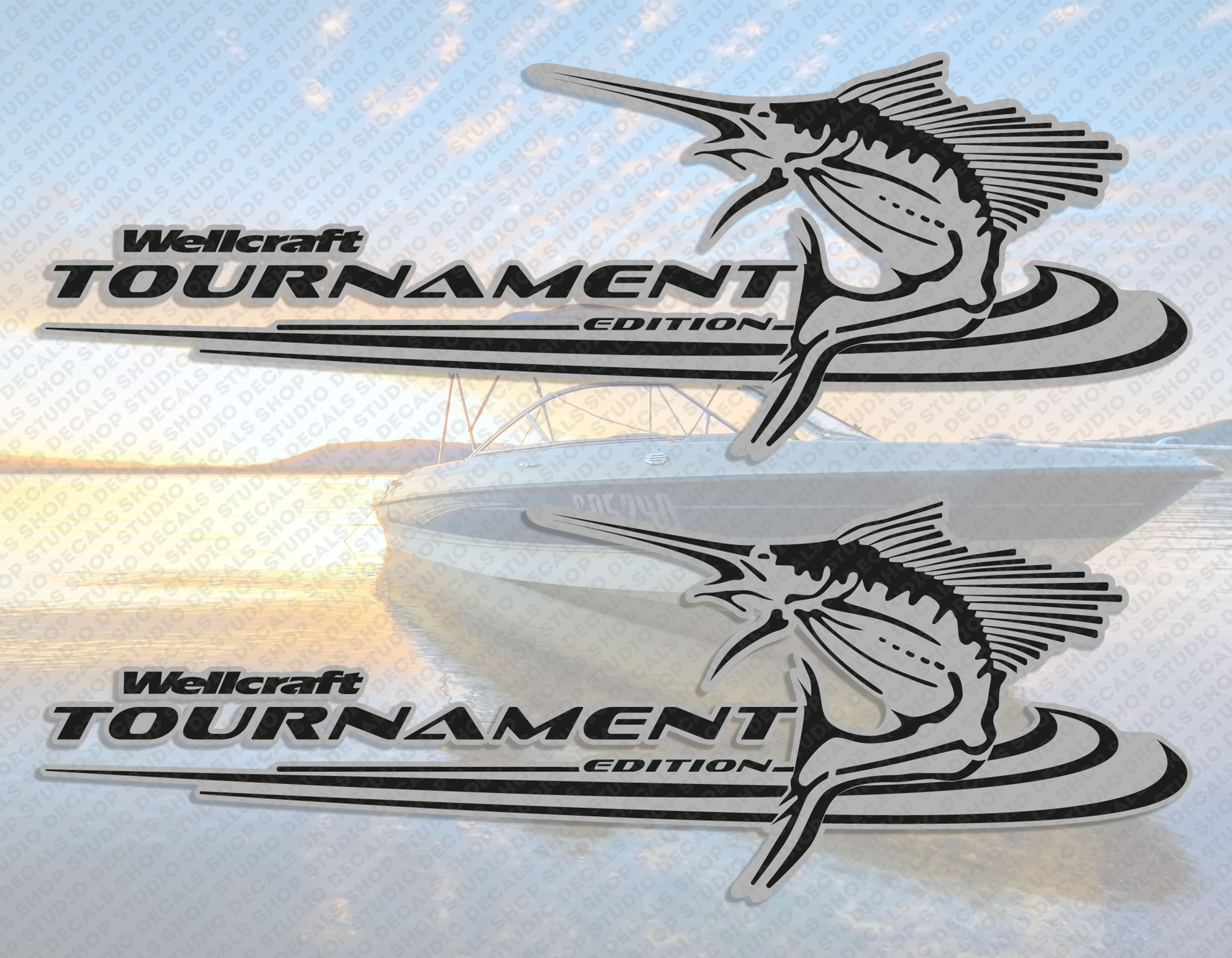 Wellcraft Tournament Edition Boat Silver Decal Set of 2 X - Etsy