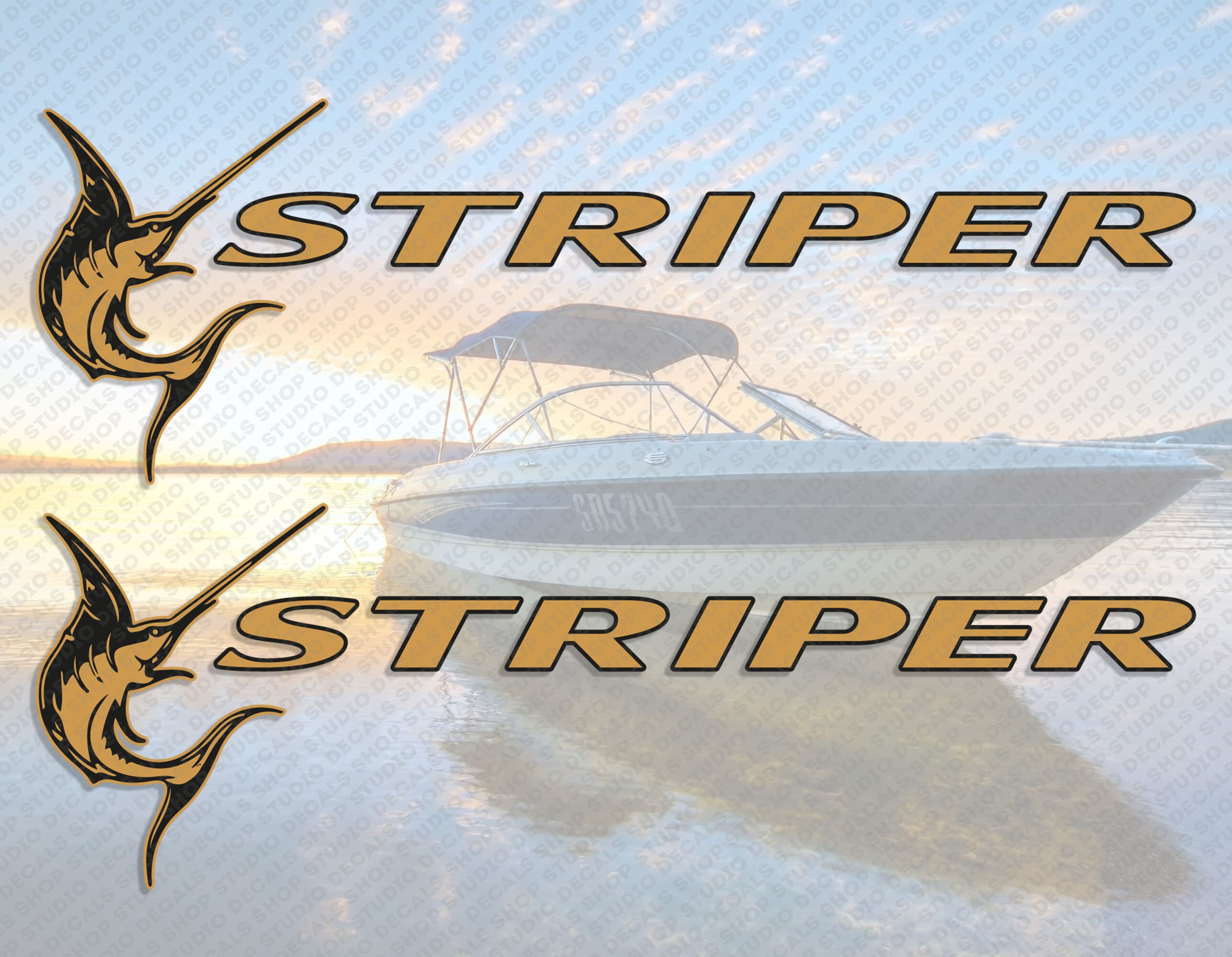 Seaswirl Striper Boat Logo Gold/silver Decal Set of 2 X - Etsy