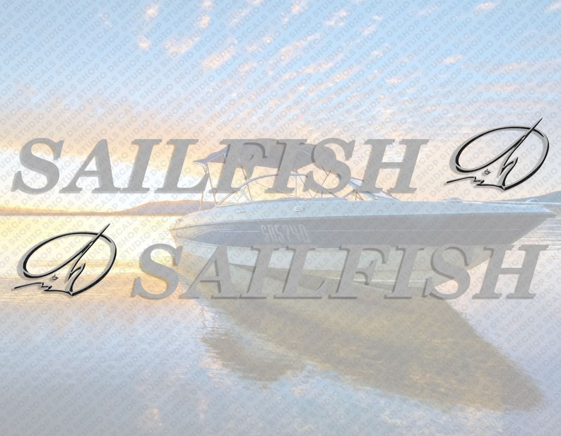 Sailfish Boat Logo Silver Decal Set of 2 X 36 - Etsy