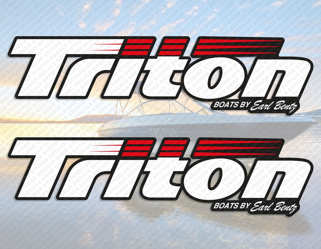 Triton Boat by Earl Bentz Logo Decal Set of 2 X 18 - Etsy