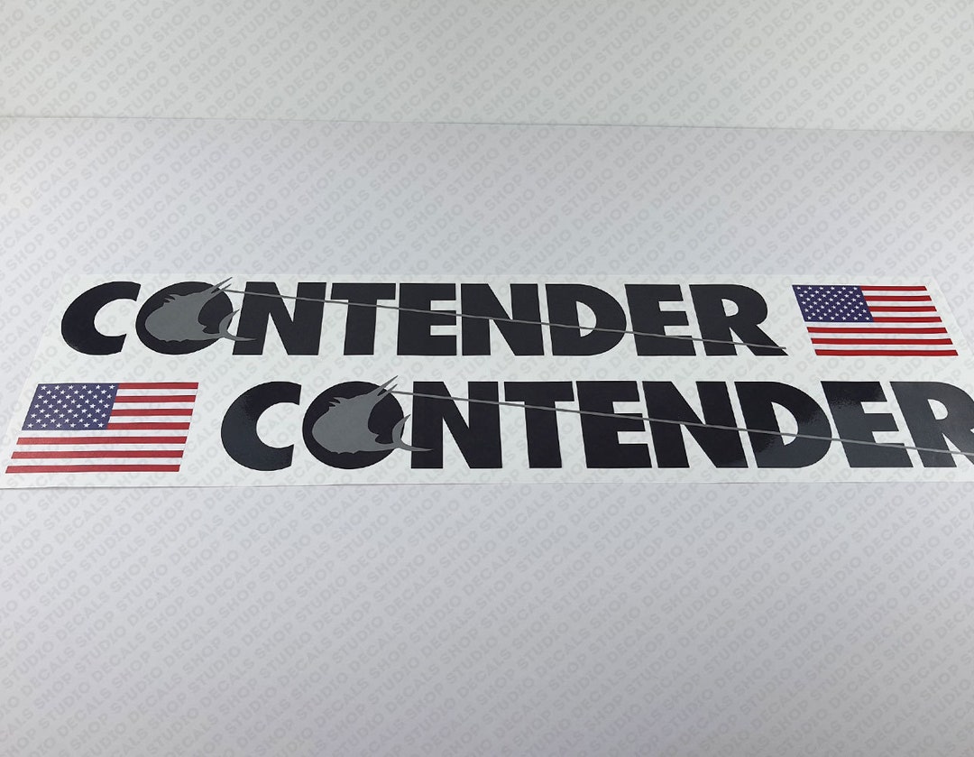 Contender Boat Logo USA Flag Black/gray Decals Set of 2 X 32" - Etsy