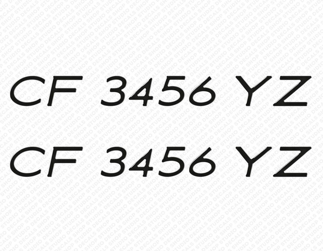 Jeanneau Matching Font Boat Raised Domed Registration Decals Stickers ...