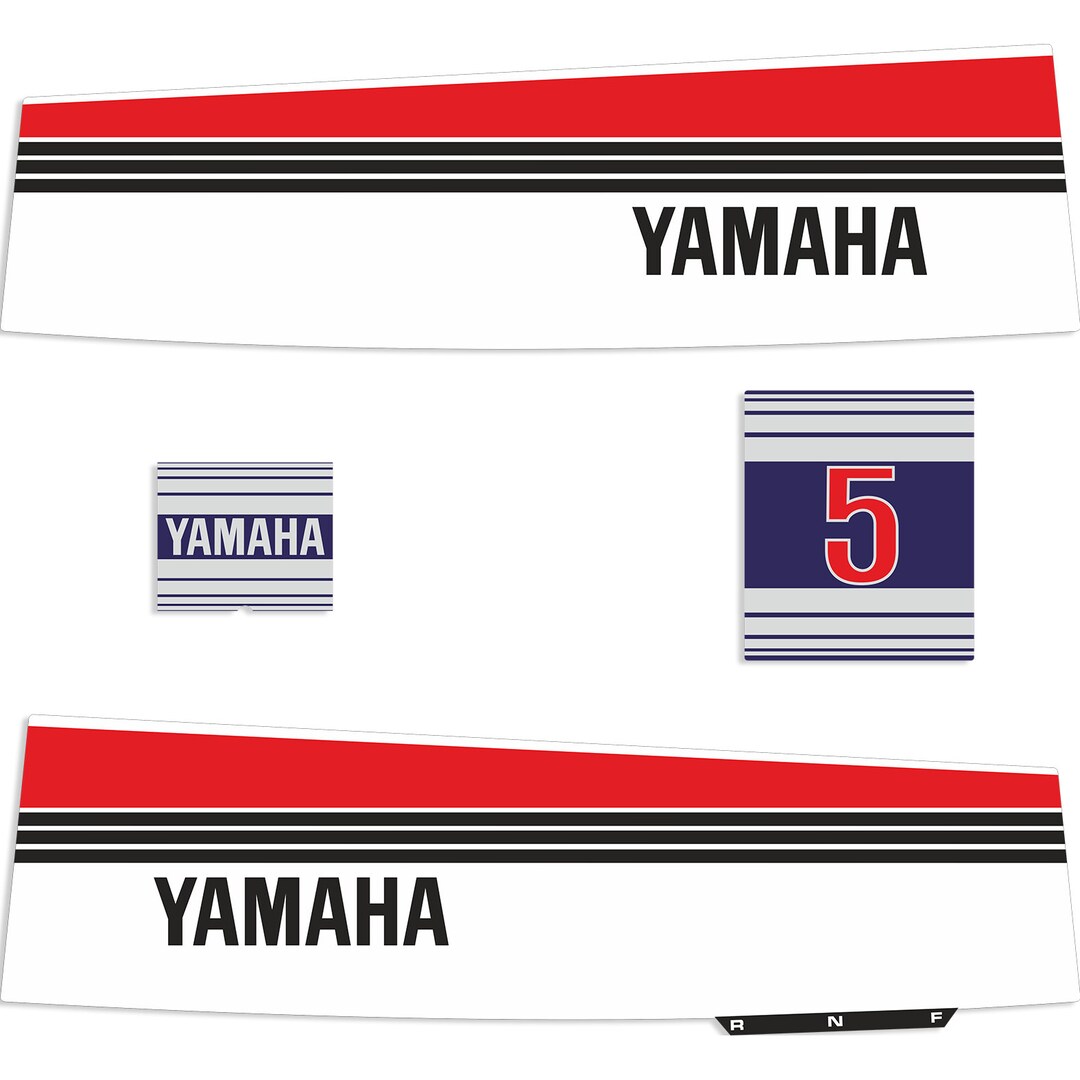 Yamaha 5 HP Two Stroke Outboard Engine Decals Sticker Set Reproduction ...