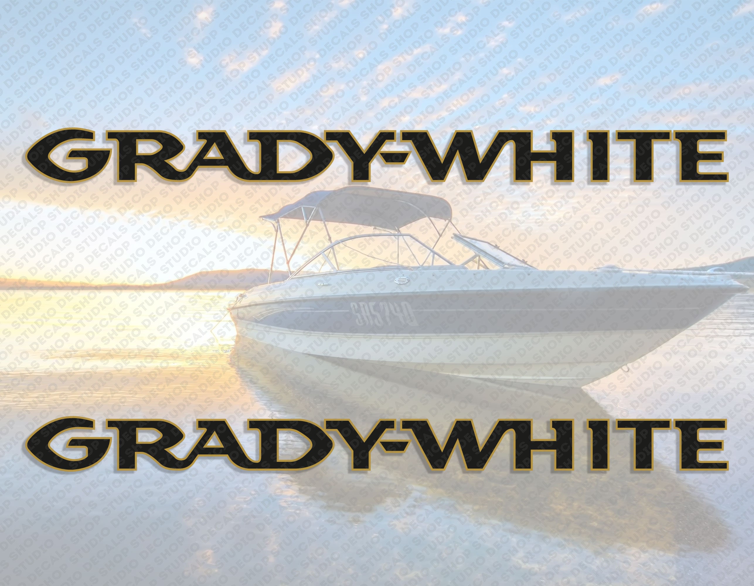 Grady White Boat Logo Gold Decals Set of 2 - Etsy