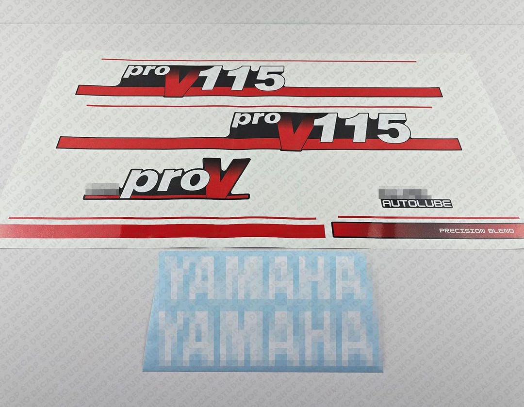 Yamaha 115 HP Two Stroke Prov 1994-1995 Outboard Engine Decals Sticker ...