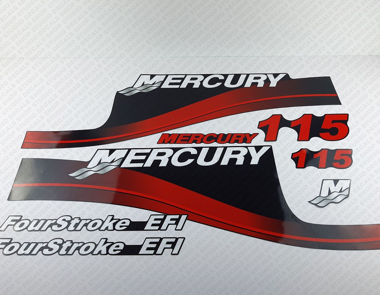 Mercury 115 Hp Four Stroke Outboard Engine Decals Sticker Set ...