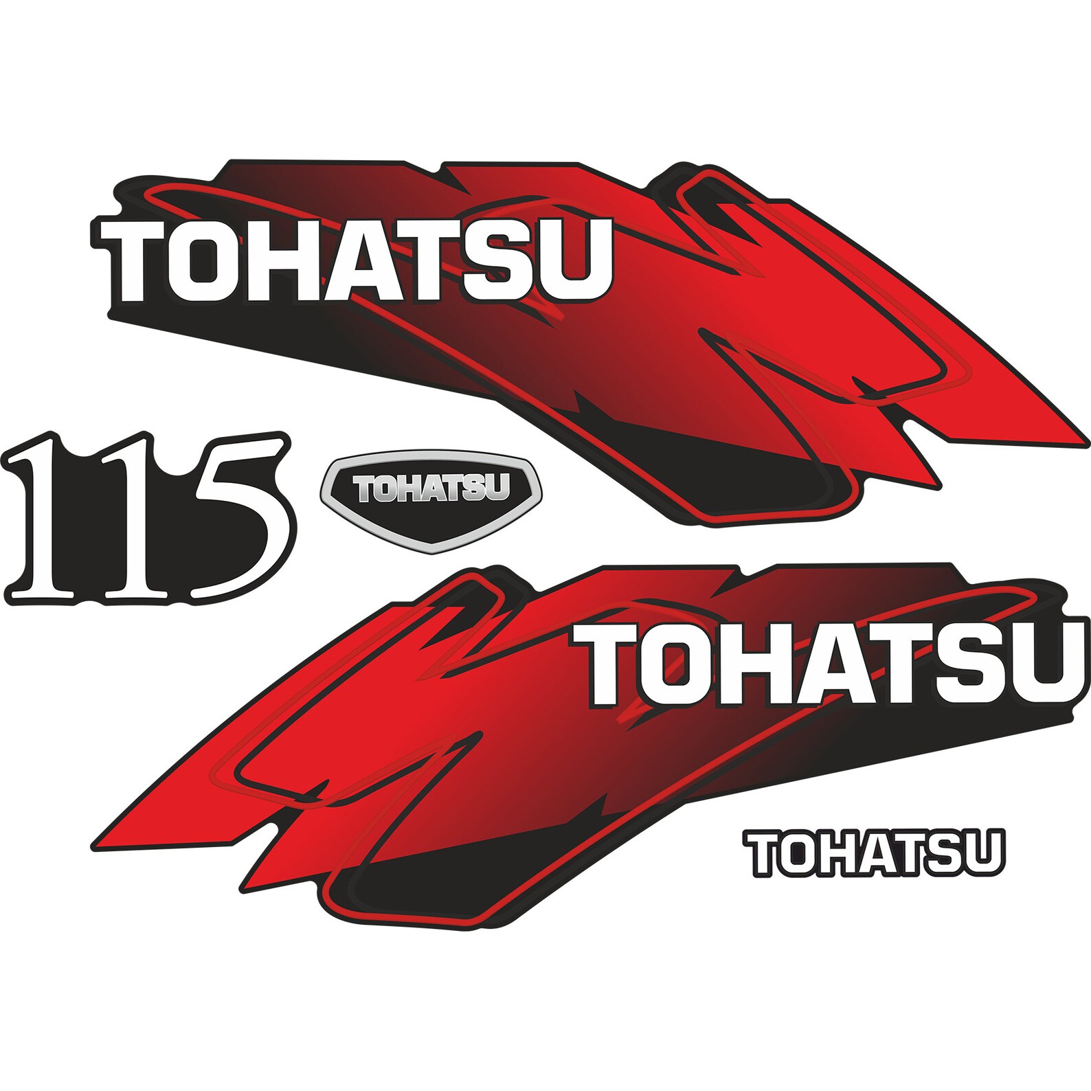 Tohatsu 115 HP Two Stroke Outboard Engine Decals Sticker Set - Etsy