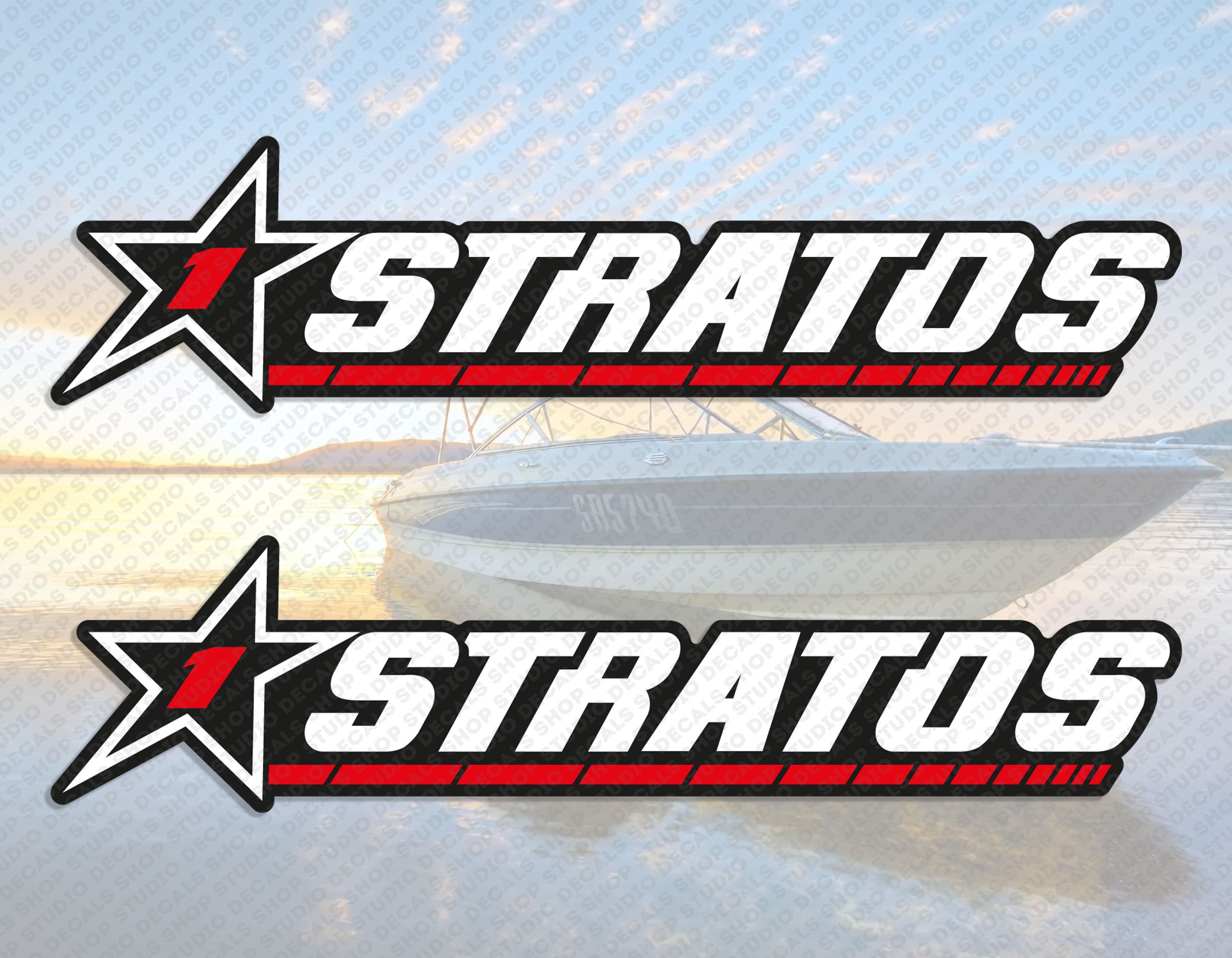 Stratos 1 Boat Logo Older Style Decal Set of 2 - Etsy