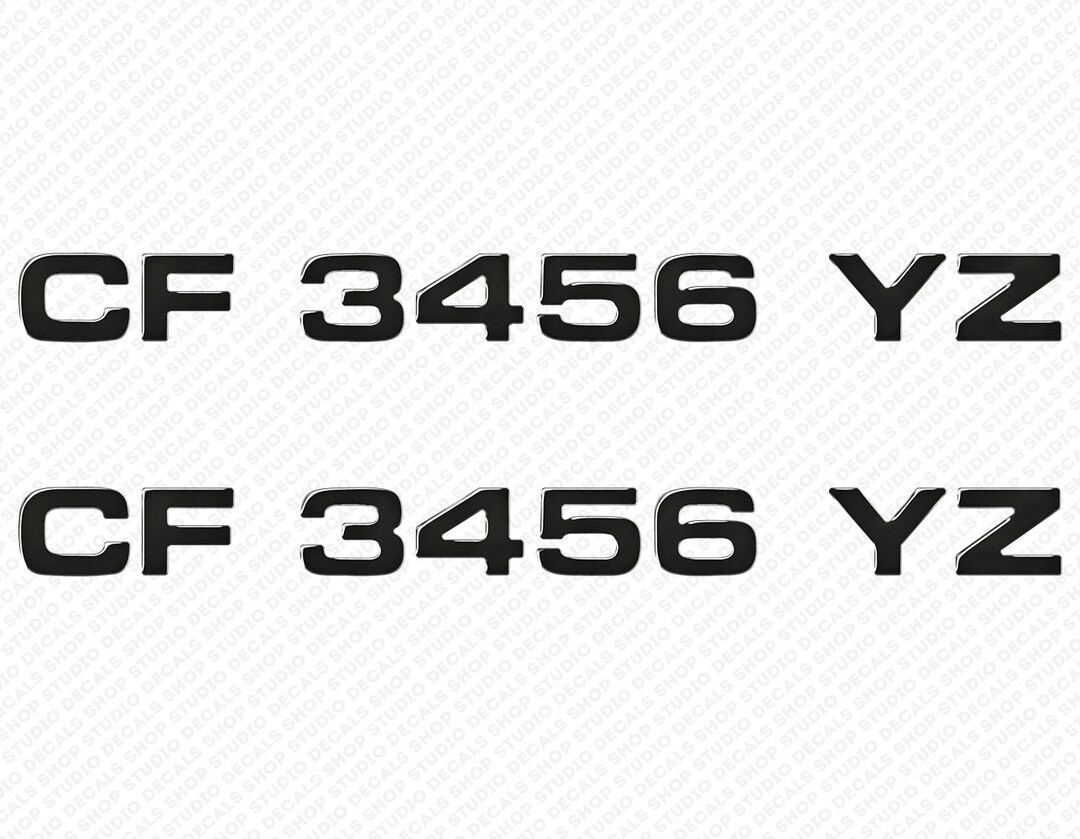 Legend Matching Font Boat Raised Domed Registration Decals Stickers 35. ...
