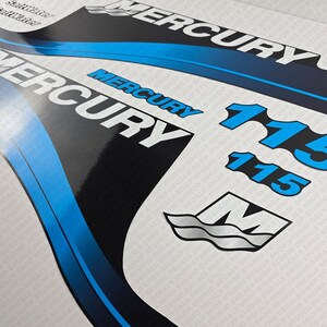 Mercury 115 Hp Optimax Saltwater Outboard Engine Decals Sticker Set ...