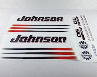 Johnson 6HP Four Stroke Outboard Engine Decals Sticker Set Reproduction ...
