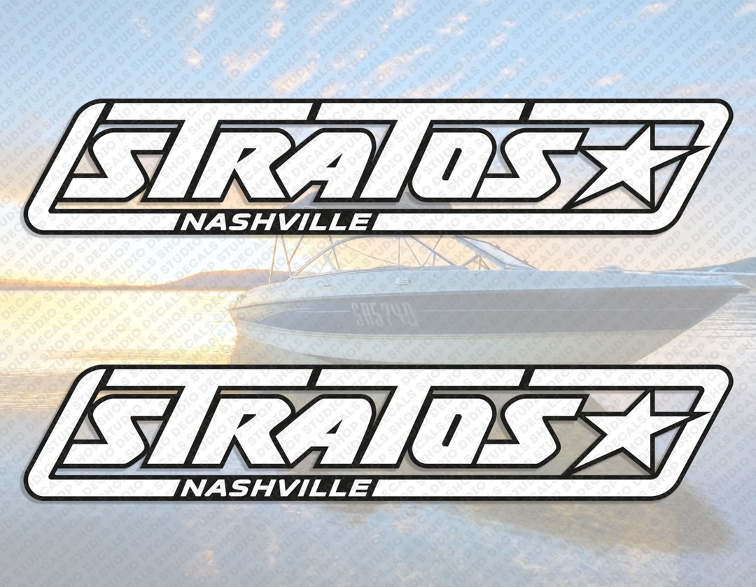 Stratos Boat Logo 80's V Series Decal Set of 2 - Etsy