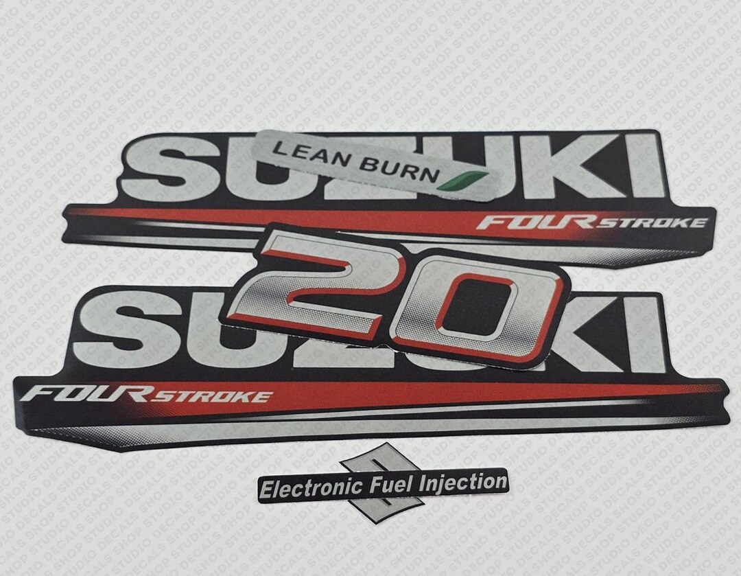 Suzuki DF20 20hp Four Stroke - 2017 Outboard Engine Decals Sticker Set ...