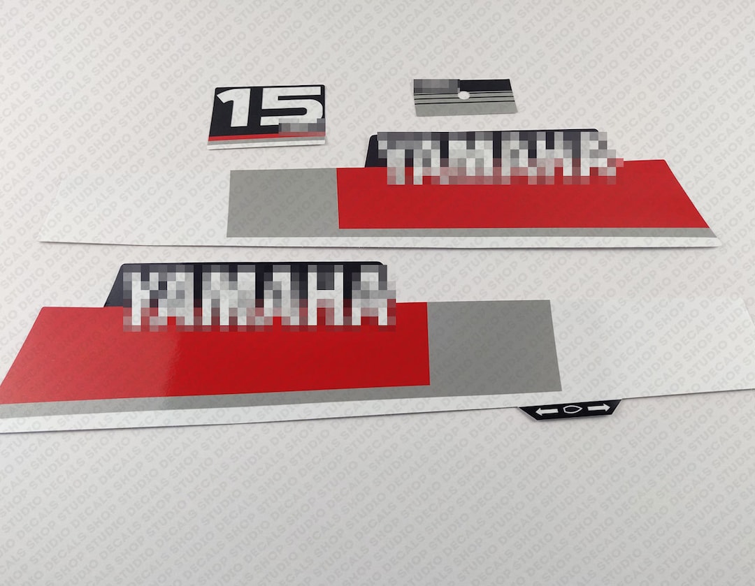 Yamaha 15 HP Two Stroke 90's Outboard Engine Decals Sticker Set ...