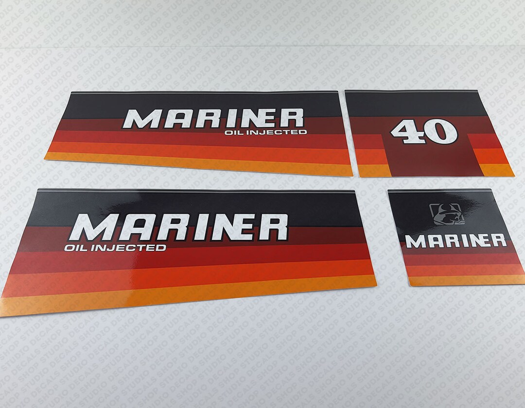 Mariner 40HP Magnum 1989 Outboard Engine Decals Sticker Set ...