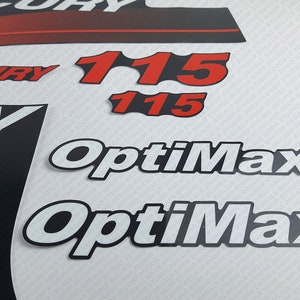 Mercury 115 Hp Optimax Saltwater Outboard Engine Decals Sticker Set ...