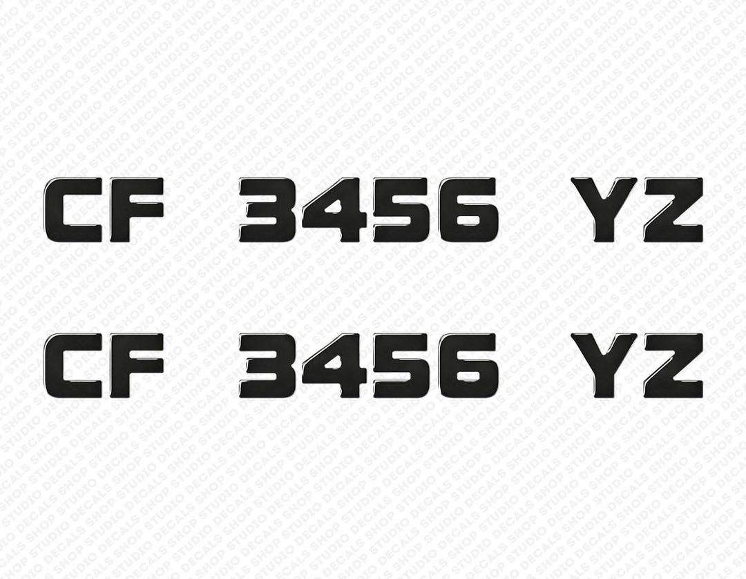 Sportsman Matching Font Boat Raised Domed Registration Decals Stickers ...