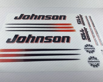 Johnson 6HP Four Stroke Outboard Engine Decals Sticker Set Reproduction ...