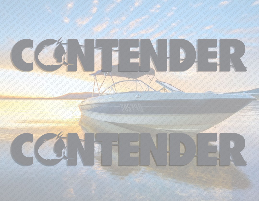 Contender Boat Logo Silver Decals Set of 2 X 26" - Etsy