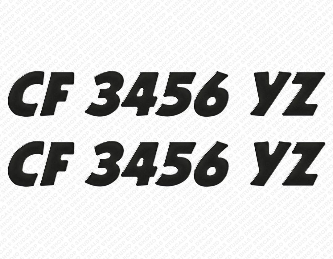 Sea Ark Matching Font Boat Raised Domed Registration Decals Stickers 21 ...