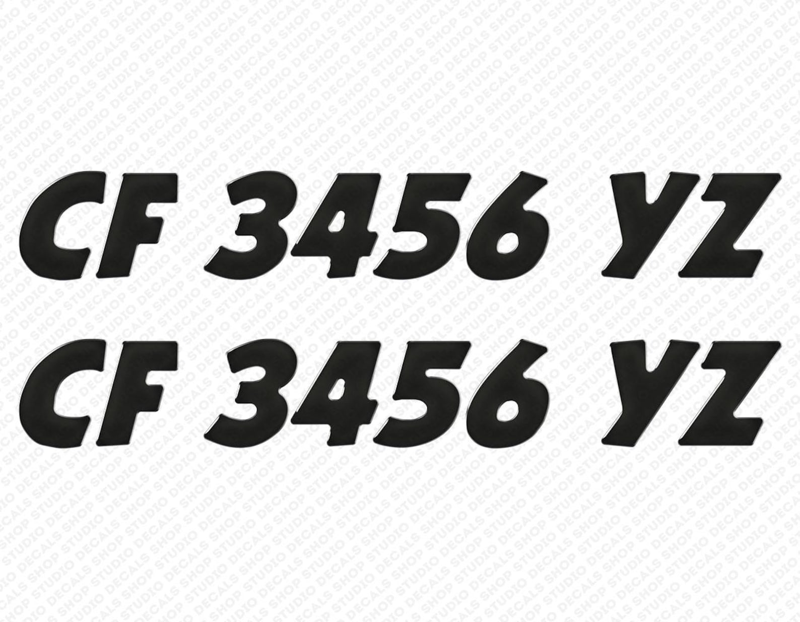Sea Ark Matching Font Boat Raised Domed Registration Decals Stickers 21 ...