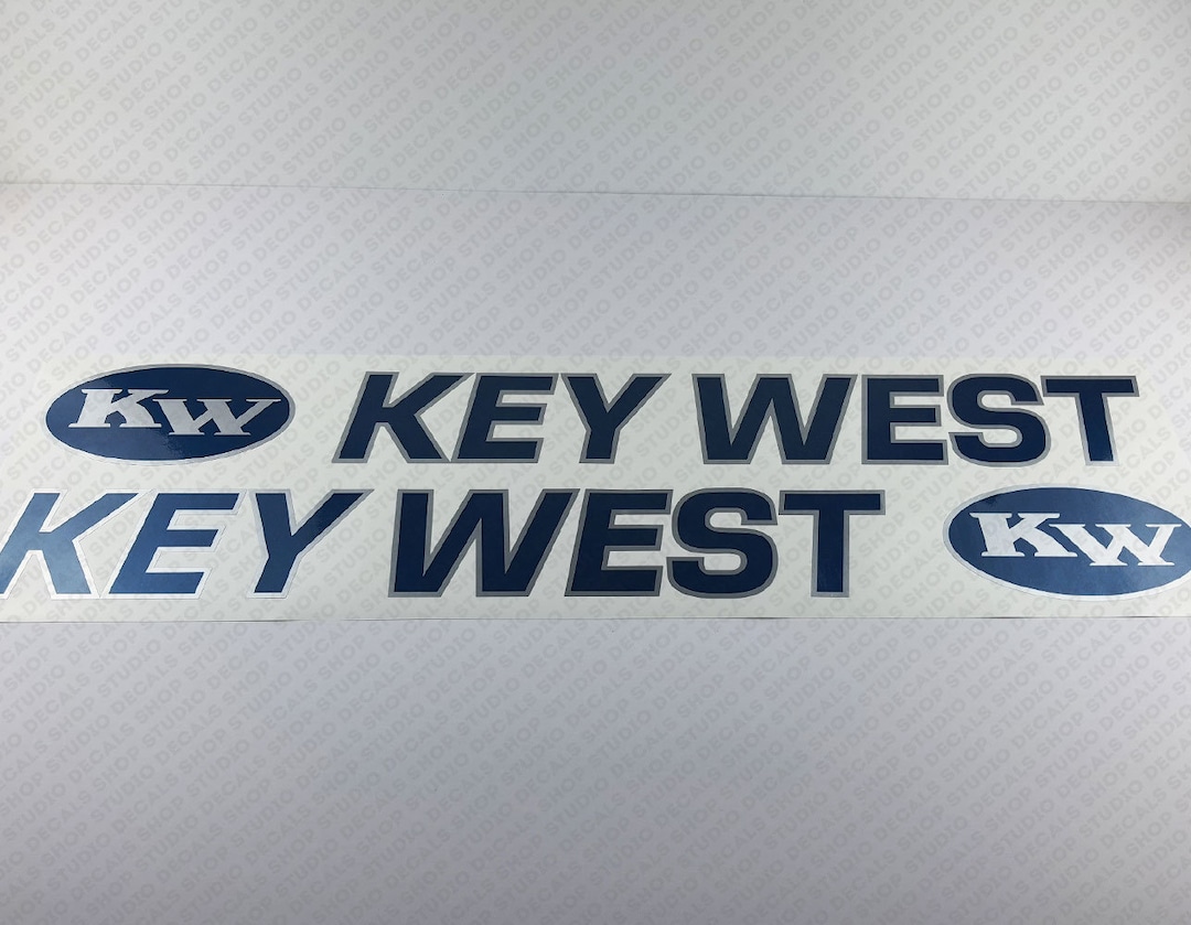 Key West Boat Logo Blue/silver Decal 38" X 4.4" 2pcs. - Etsy