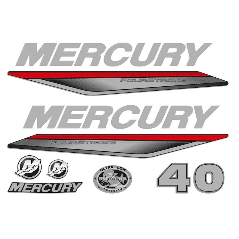 Mercury 40 HP Four Stroke 2019-2022 Outboard Engine Decals - Etsy